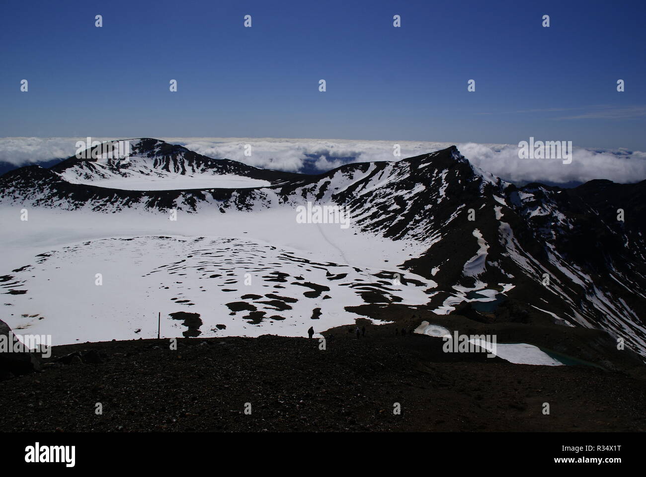 Tongariro snowy volcano, in New Zealand Stock Photo - Alamy