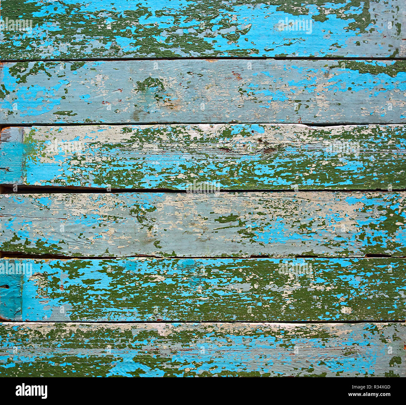 Decorative rustic turquoise wooden background with horizontal planks ...