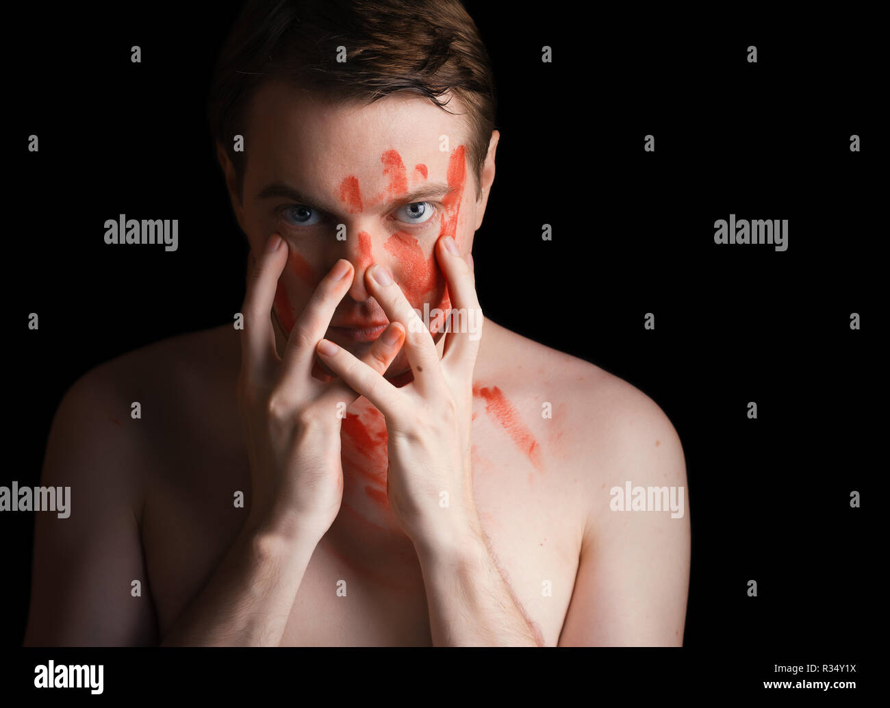 Demon red eyes male hi-res stock photography and images - Alamy