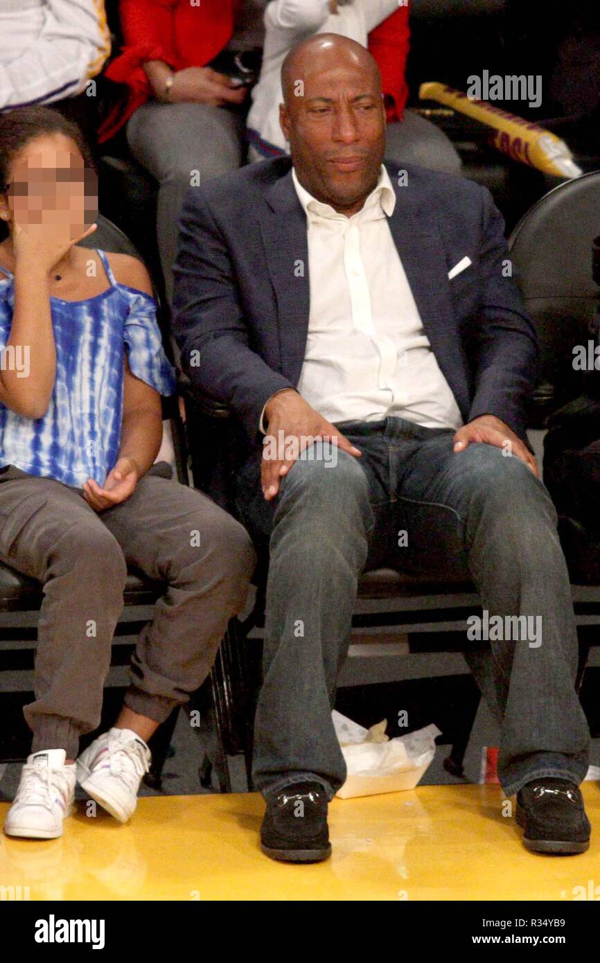 Celebrities attending the Los Angeles Lakers game against the Houston ...