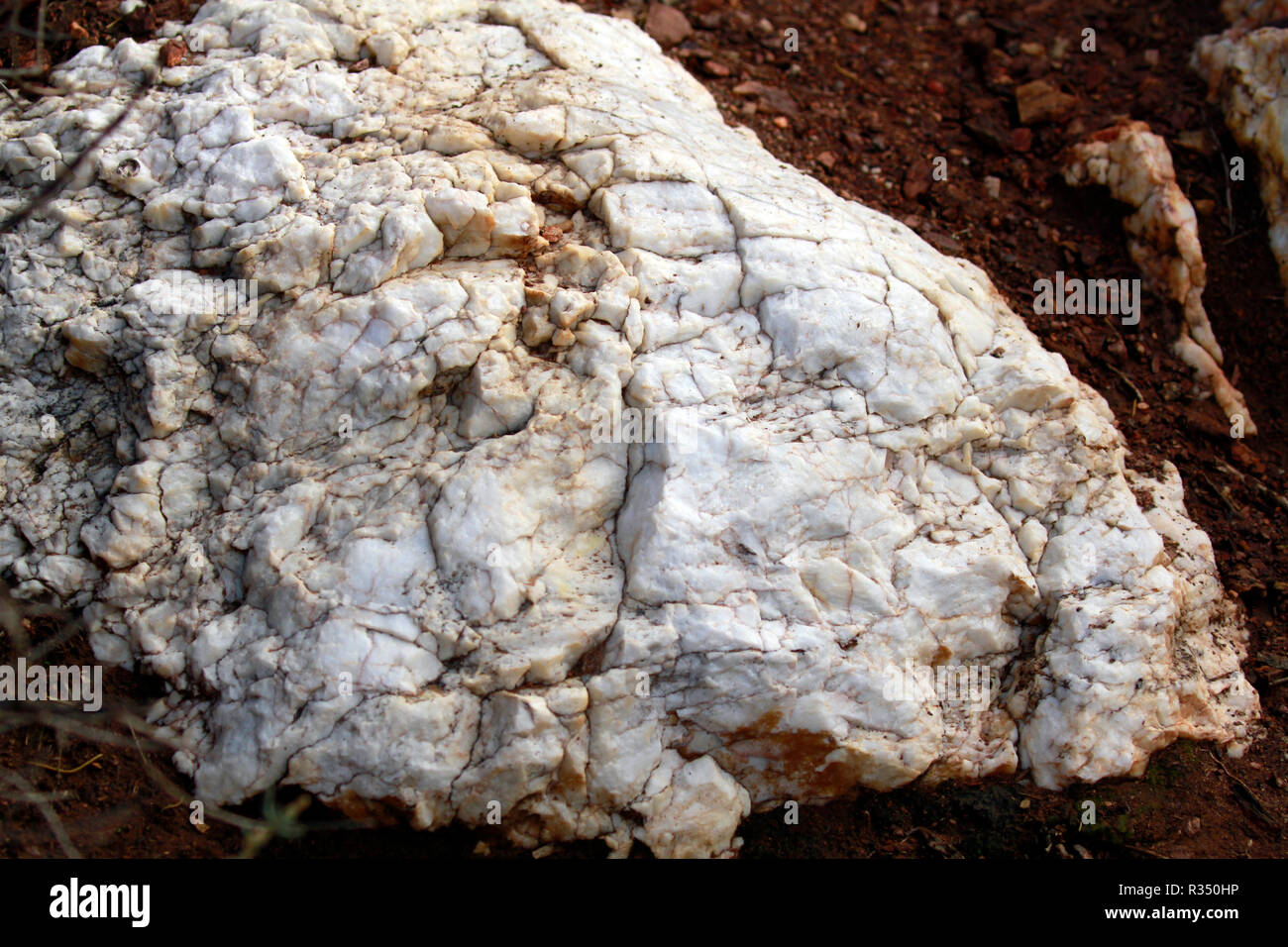 White quartzite rocks in the Karoo Desert National Botanical Garden in ...