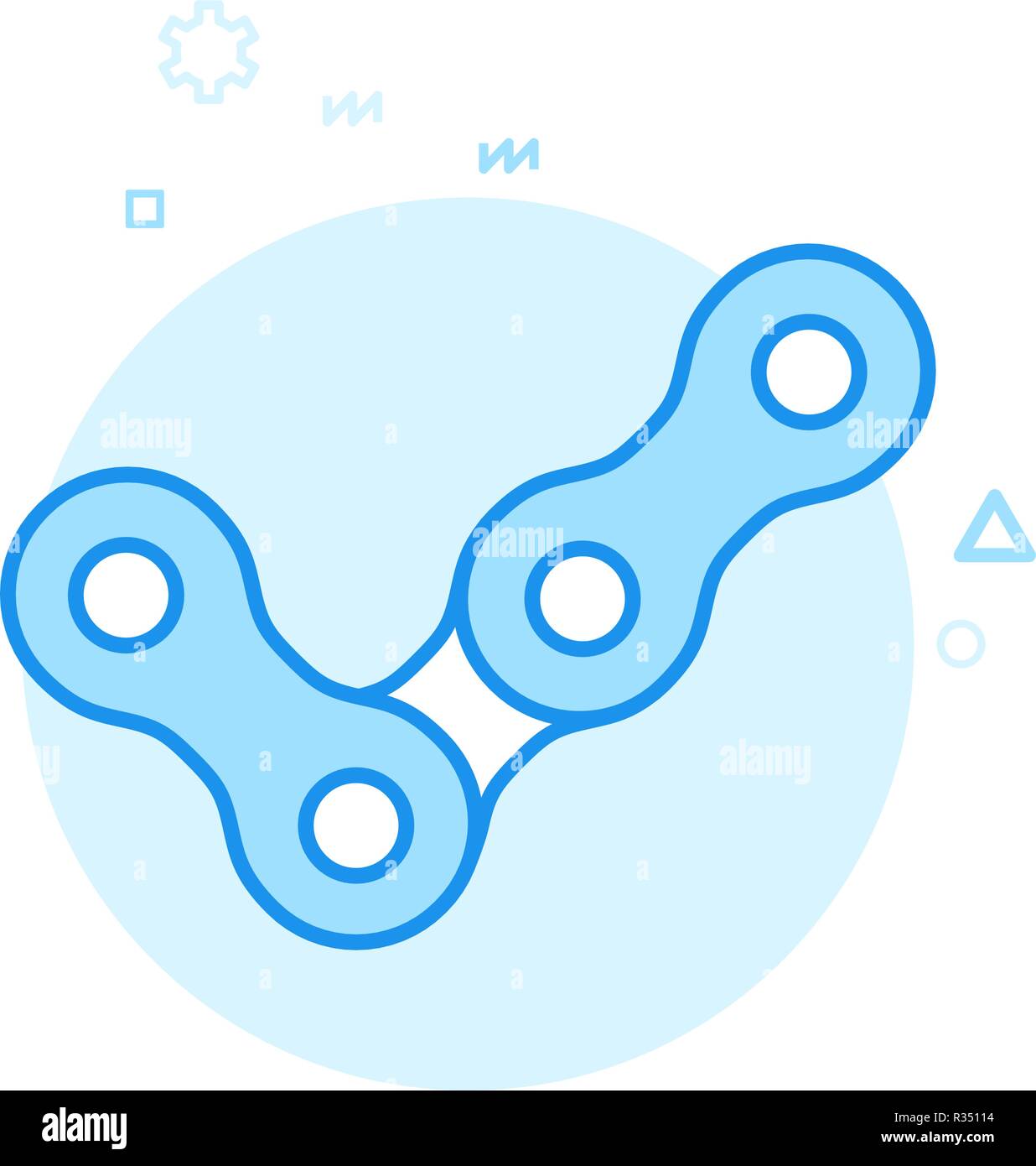 Bike or Bicycle Chain Link Flat Vector Icon, Symbol, Pictogram, Sign ...