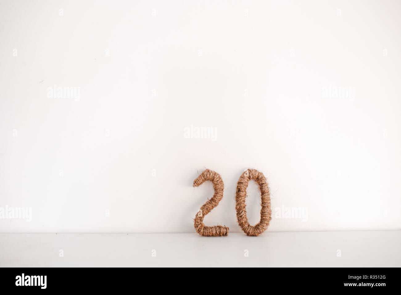 Christmas and happy new year decor with 20 numbers on white background ...