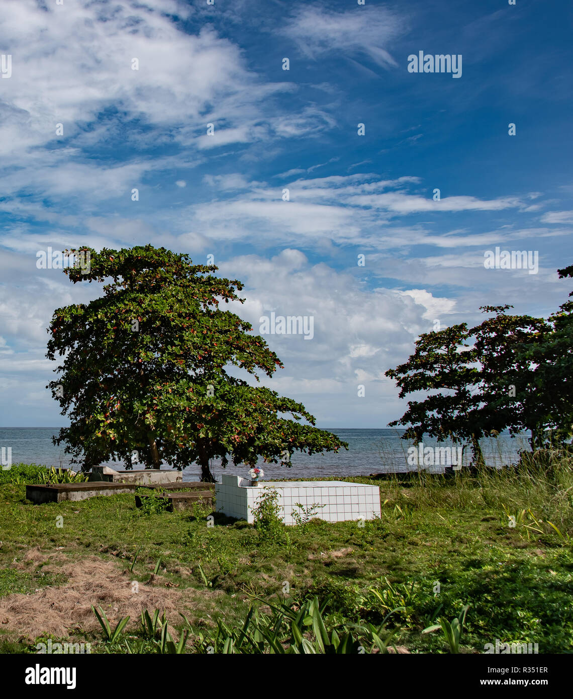 Seaside cemetery on Caribbean island Stock Photo - Alamy