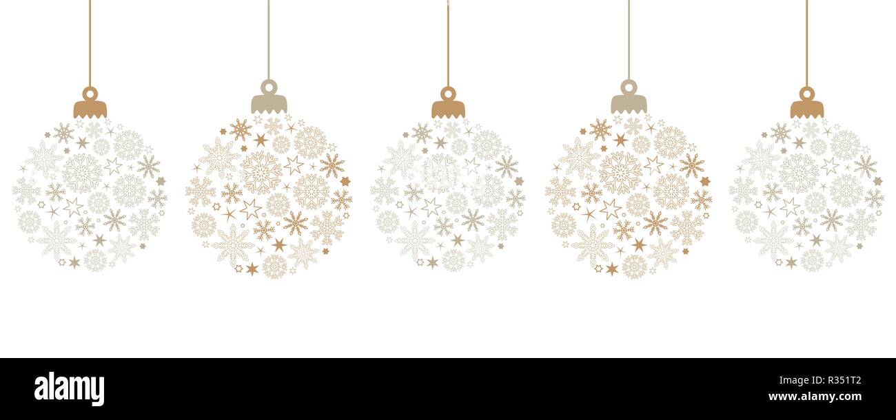 hanging bright christmas ball decoration with snowflakes vector ...