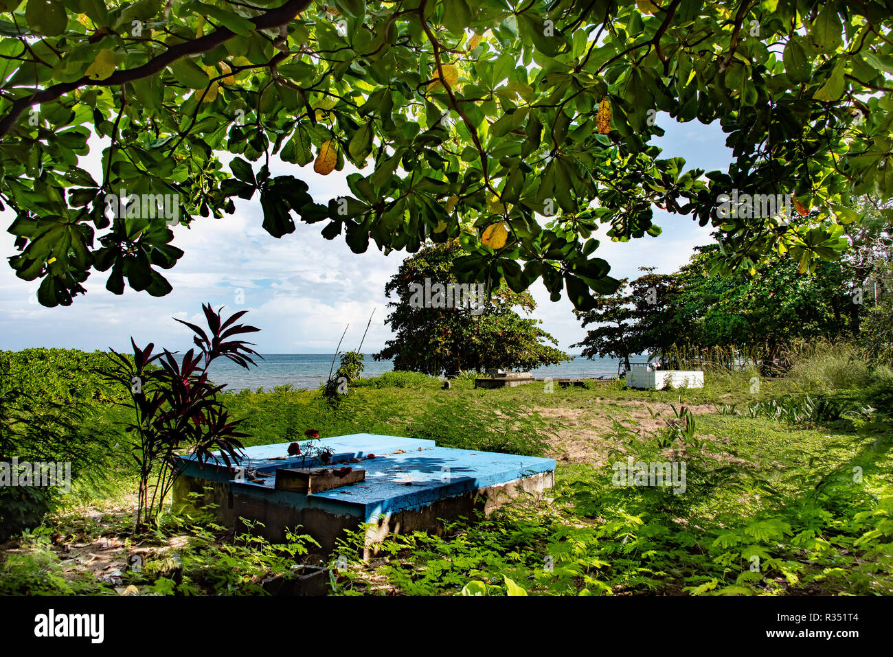 Seaside cemetery on Caribbean island Stock Photo - Alamy