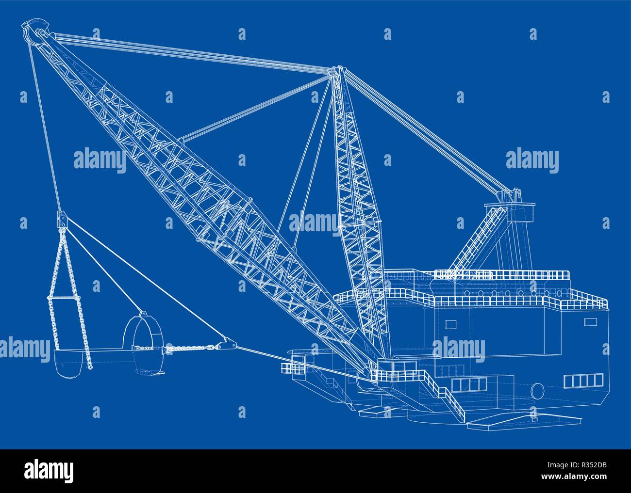 Dragline walking excavator. Vector Stock Vector Image & Art - Alamy