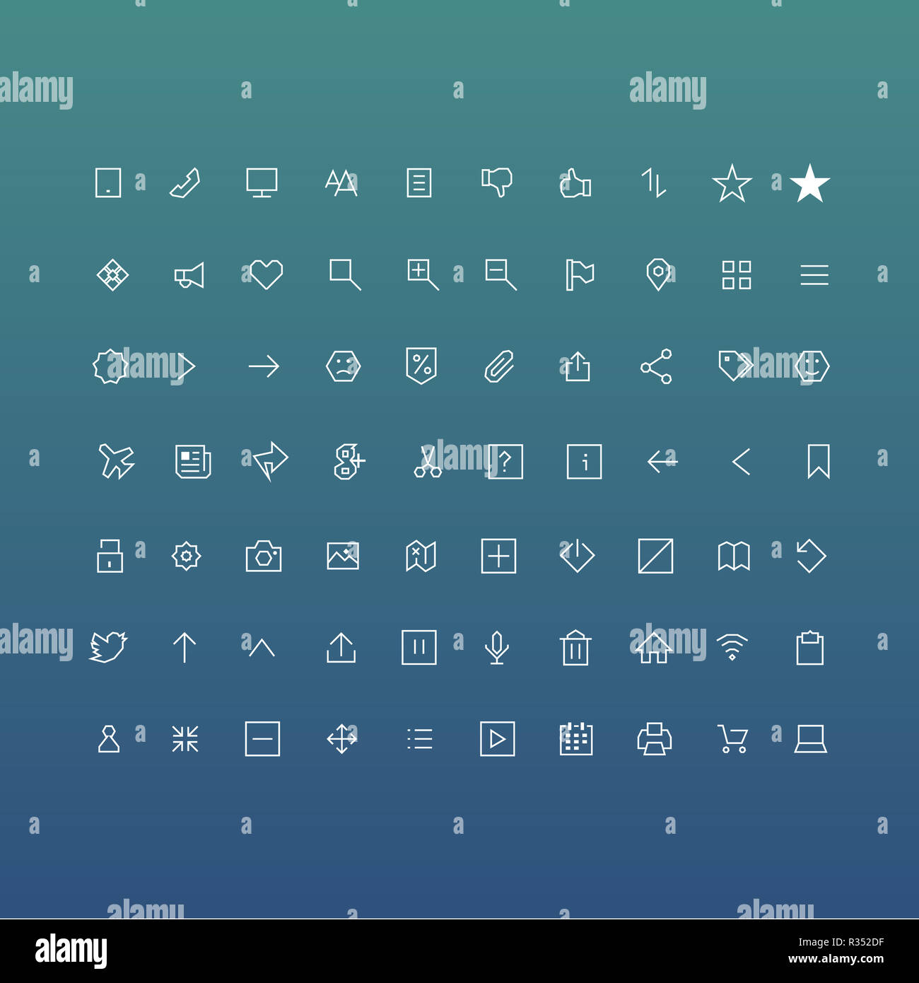 Set of icons with sharp corners Stock Photo - Alamy