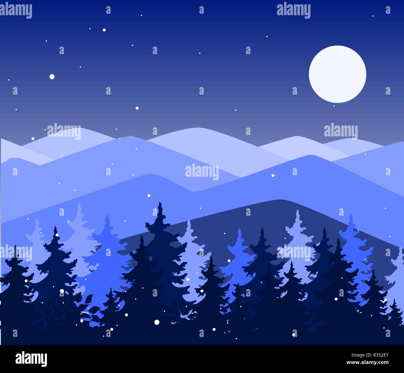 Winter park panorama trees Stock Vector Images - Alamy
