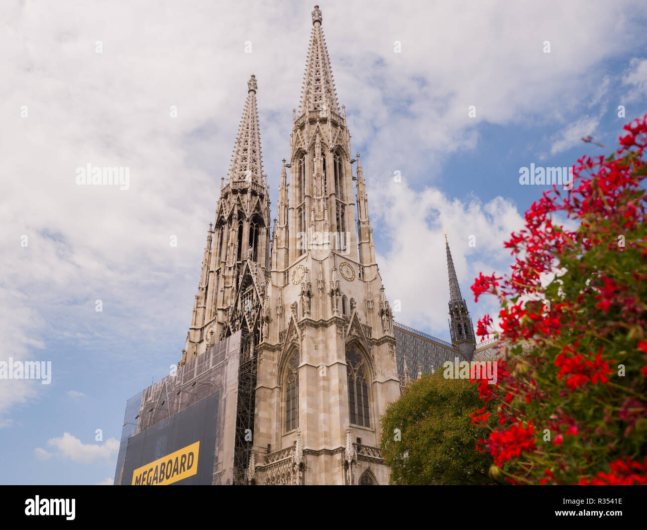 Vienna, Austria - August 13, 2018: Votive Church, neo-gothic church ...