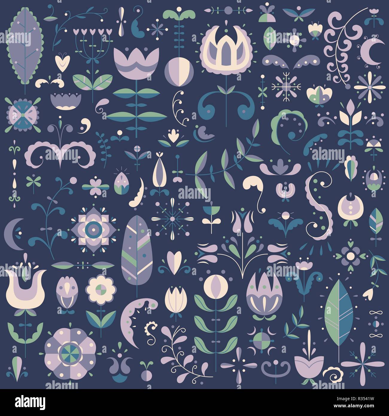 Simple scandinavian print with flowers hi-res stock photography and ...