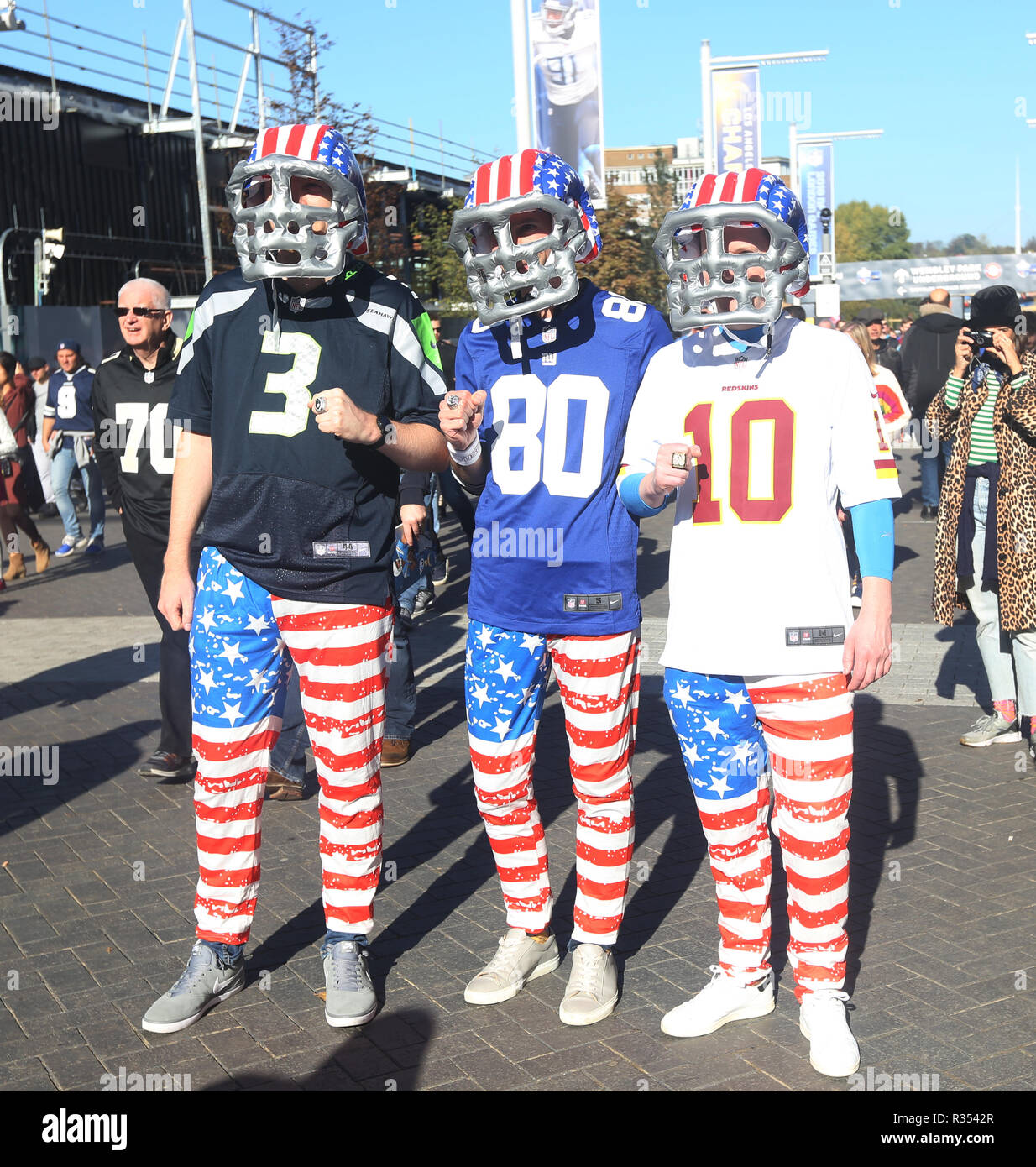 Fans gather ahead of the NFL match between Los Angeles Chargers and ...