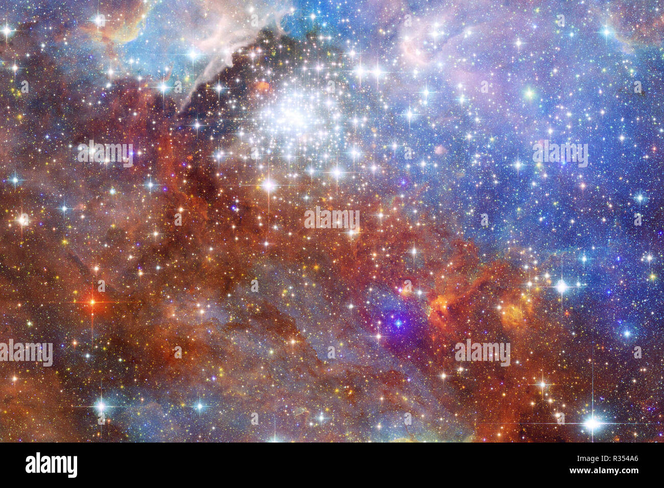 Glowing galaxy, awesome science fiction wallpaper. Elements of this image furnished by NASAnd ...