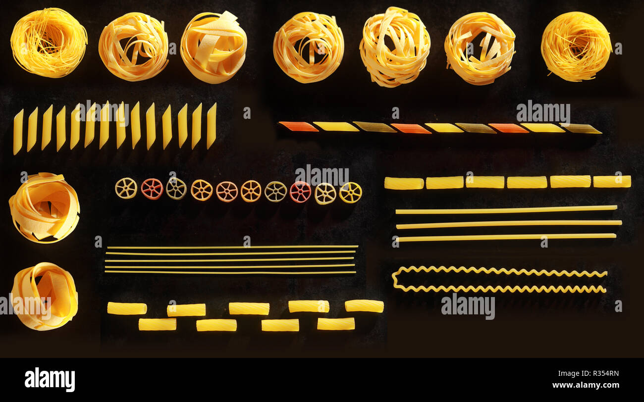 Italian dried pasta varieties hi-res stock photography and images - Alamy