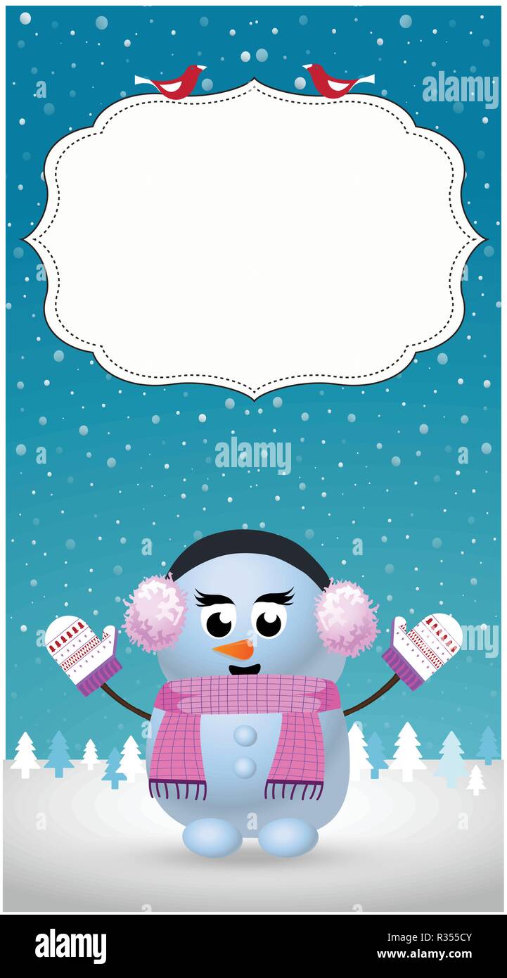 Winter Cartoon Template Background