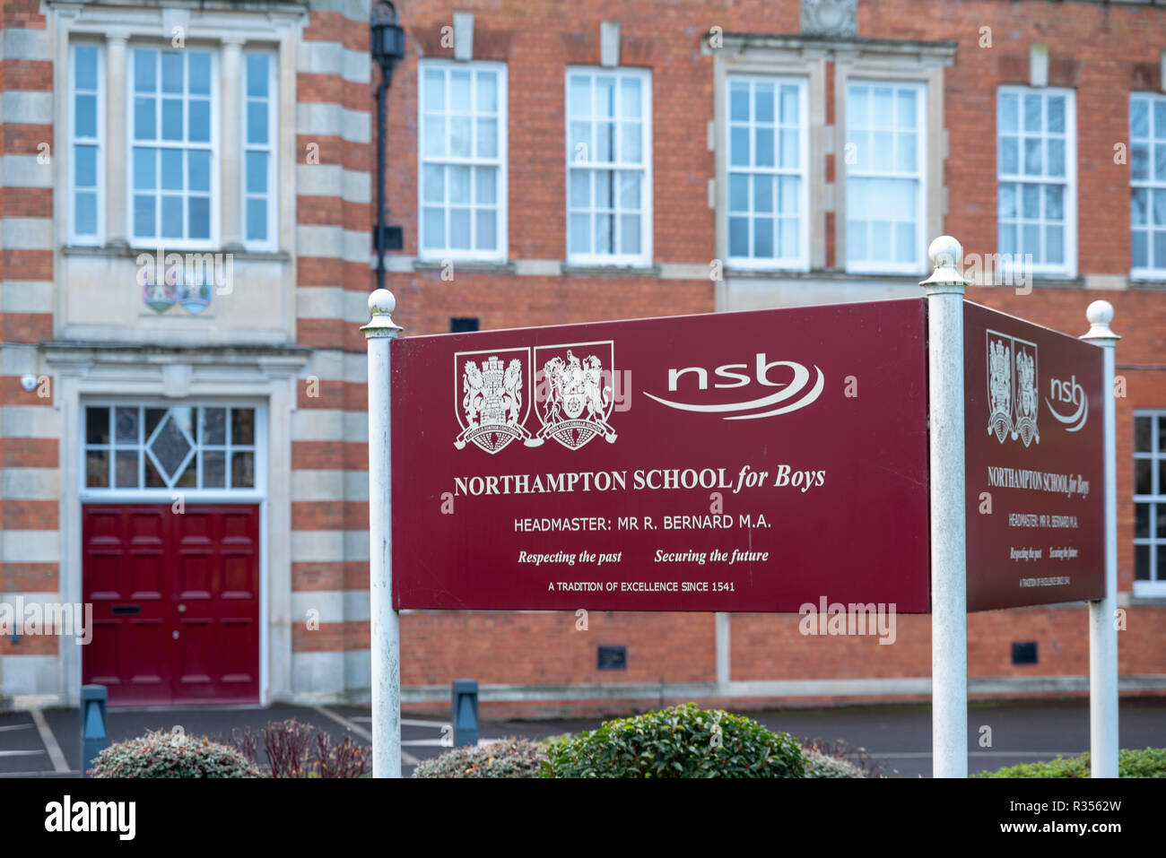 Northampton UK October 28 2018: cloudy day view of northampton school ...