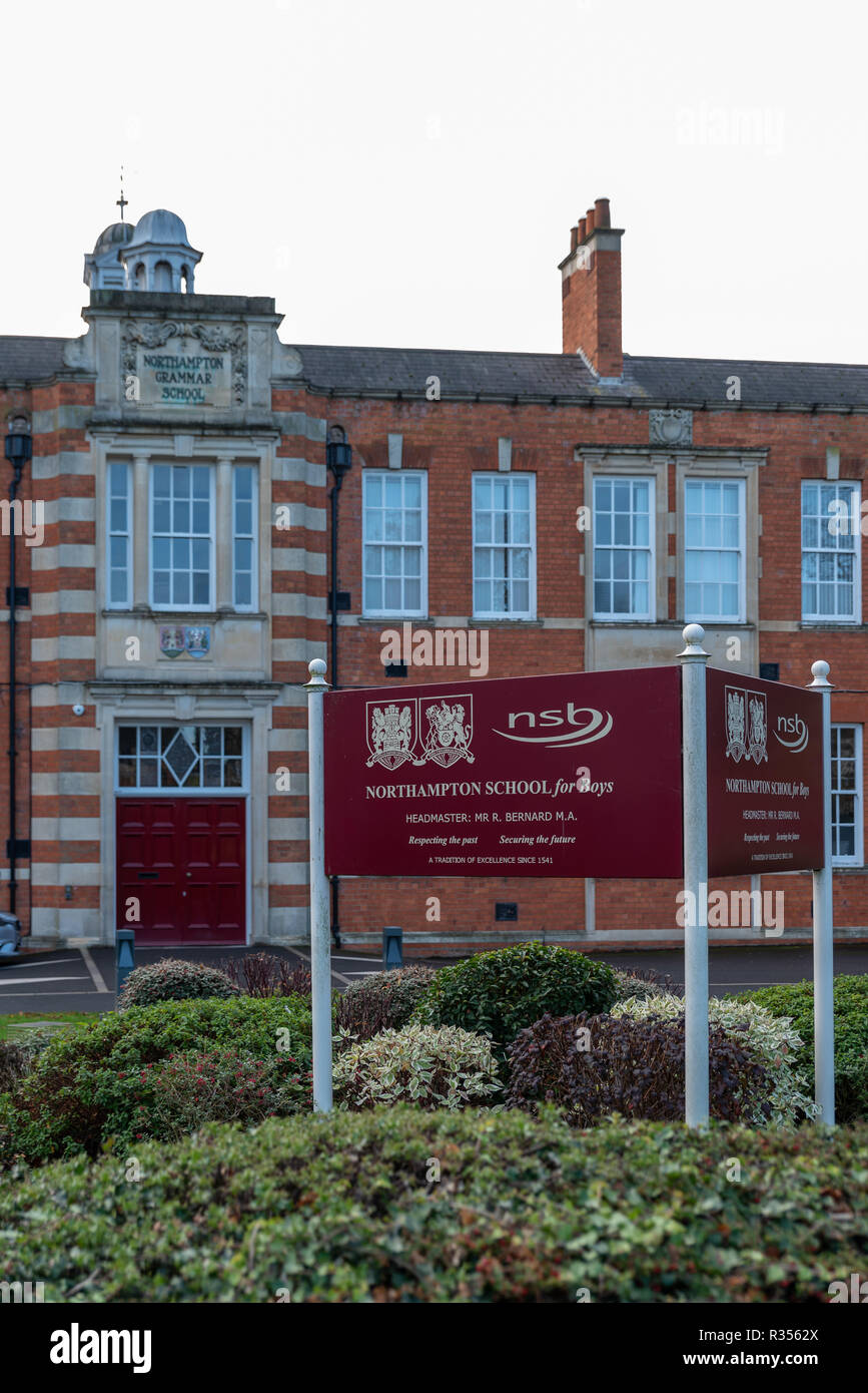 Northampton UK October 28 2018: cloudy day view of northampton school ...