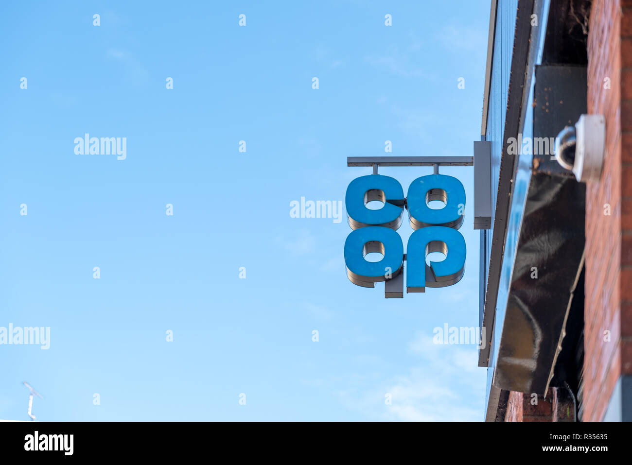 Northampton UK October 28 2018: day view of cooperative logo sign ...