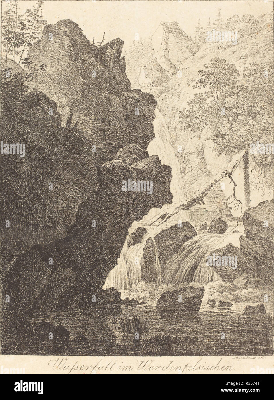 The Waterfall (Wasserfall im Werdenfelsischen). Dated: 1805. Medium ...