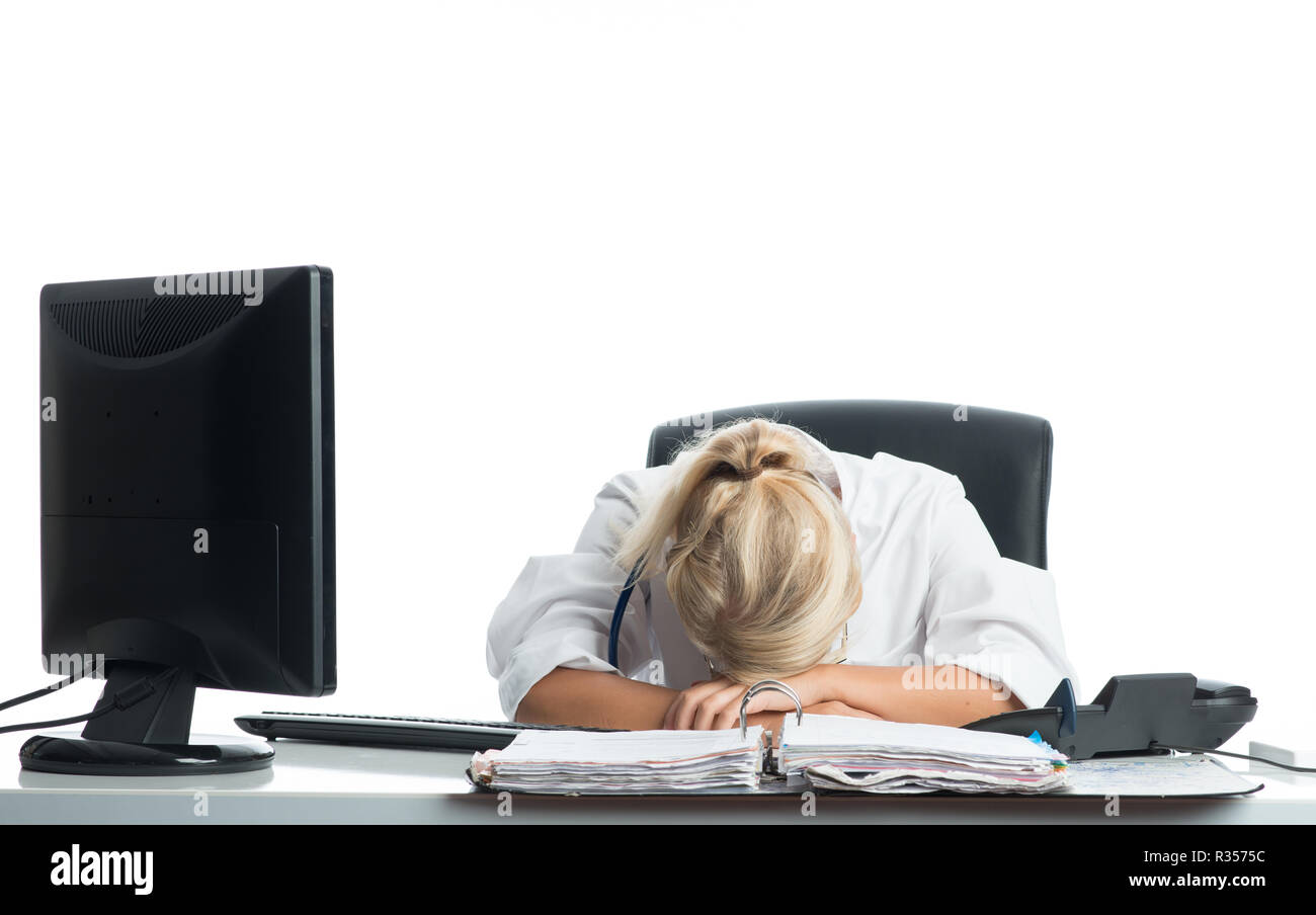 tired at desk Stock Photo - Alamy