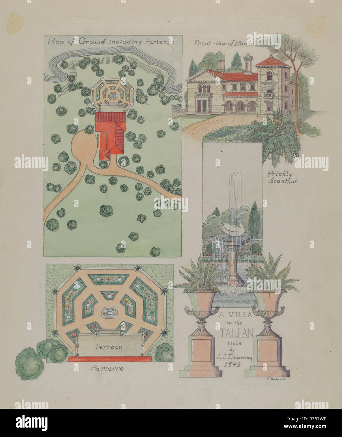 Italian Villa Design. Dated: c. 1936. Dimensions: overall: 44.4 x 34 cm ...