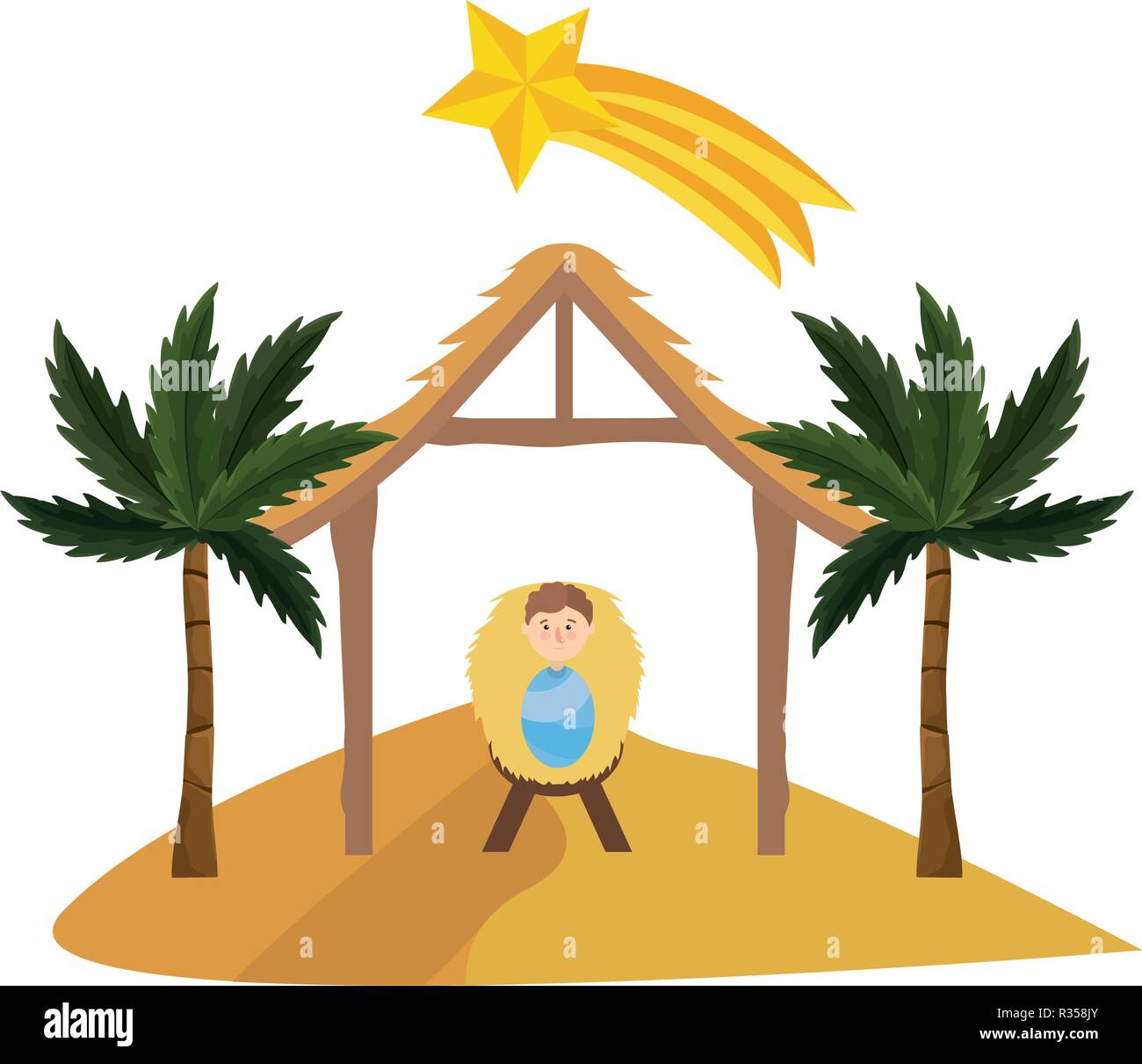 Jesus Stable Clipart