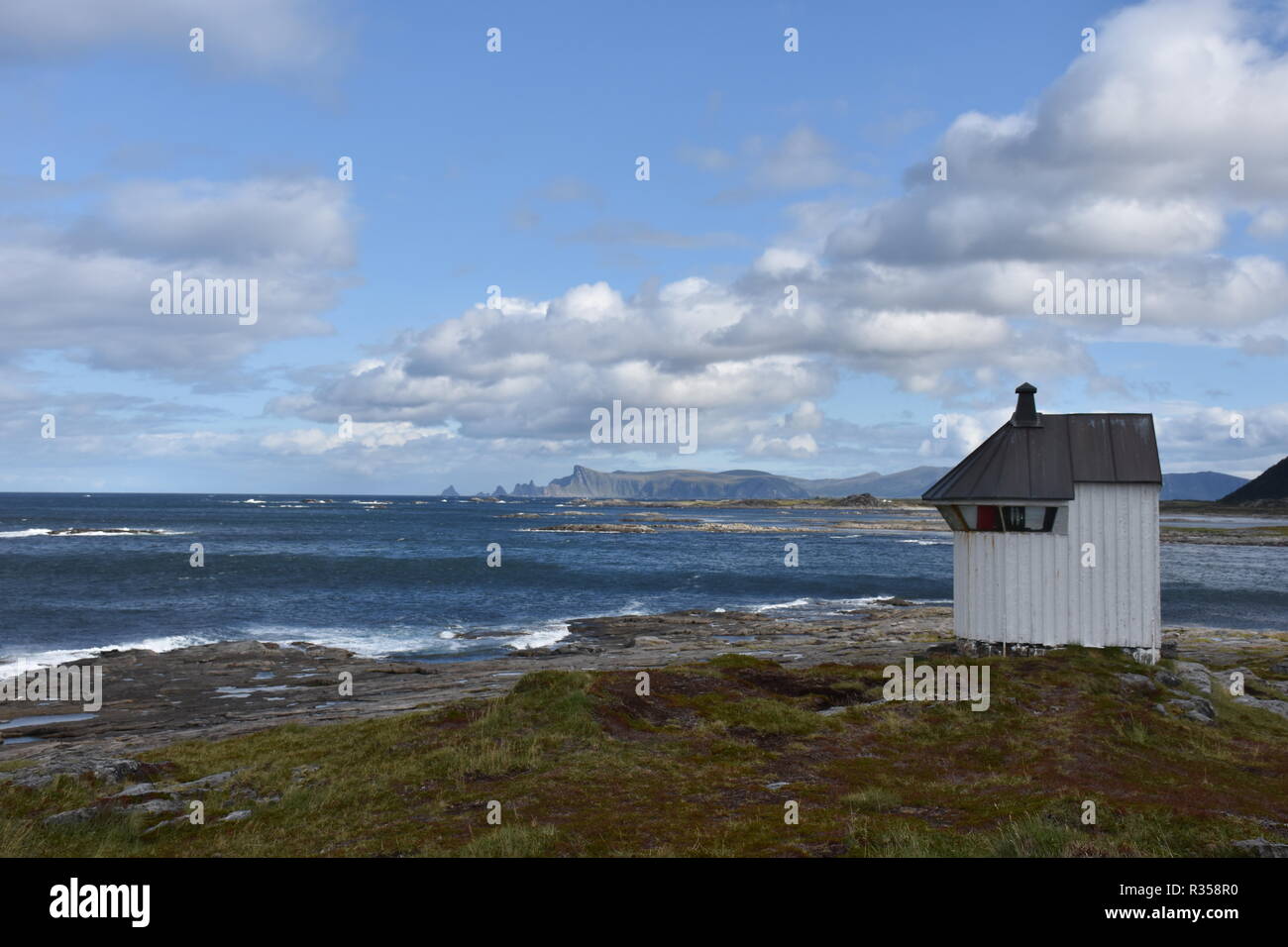 Norwegen, Vesterålen, Andenes, Børhella, Leuchtturm, Fyr, Skrinet ...