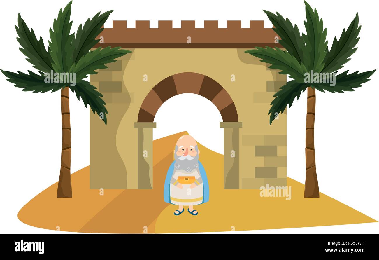 christmas nativity scene wise man cartoon vector illustration graphic ...