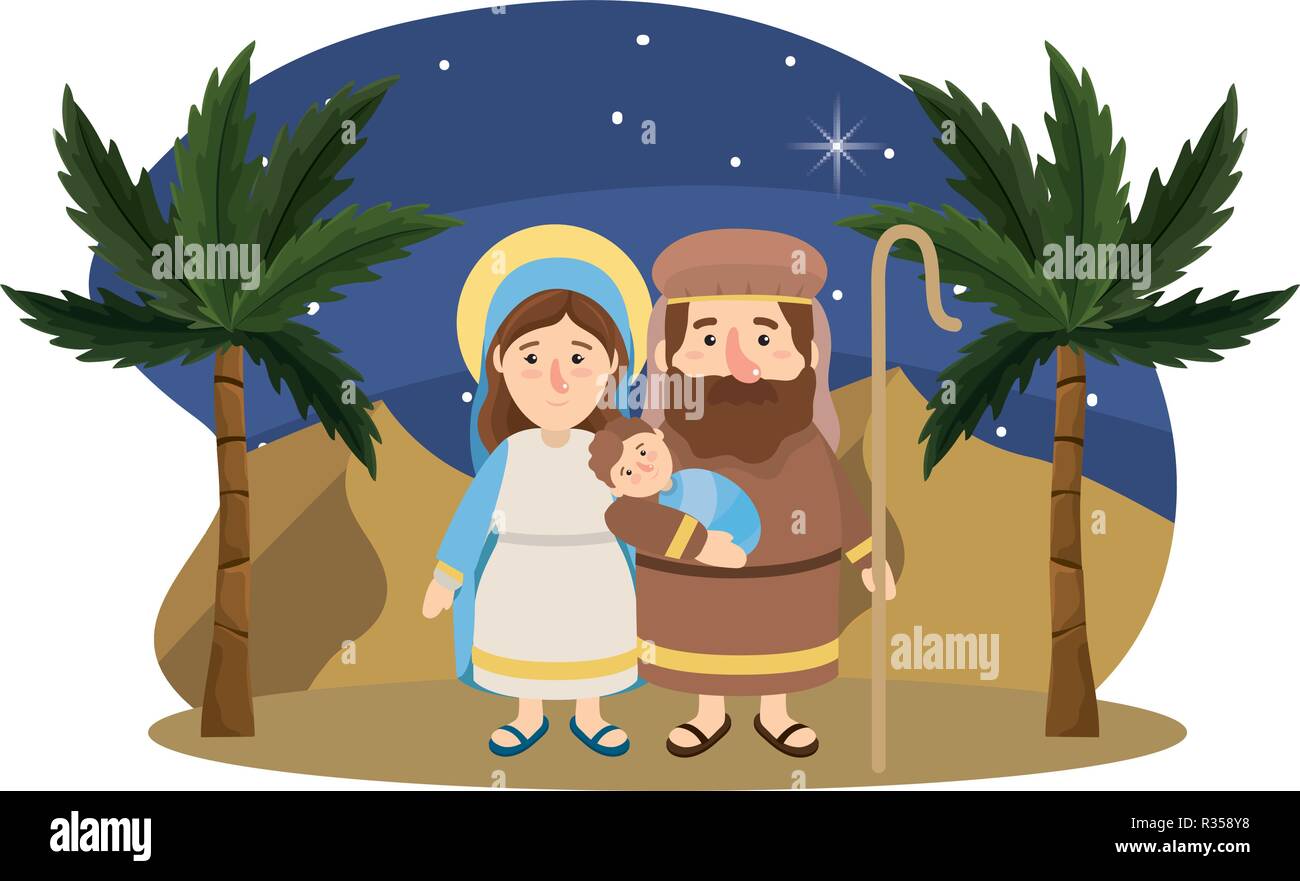 Child jesus and virgin mary and saint joseph Stock Vector Images - Alamy