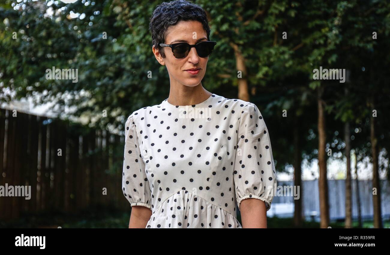 PARIS, France- September 27 2018: Yasmin Sewell on the street during ...