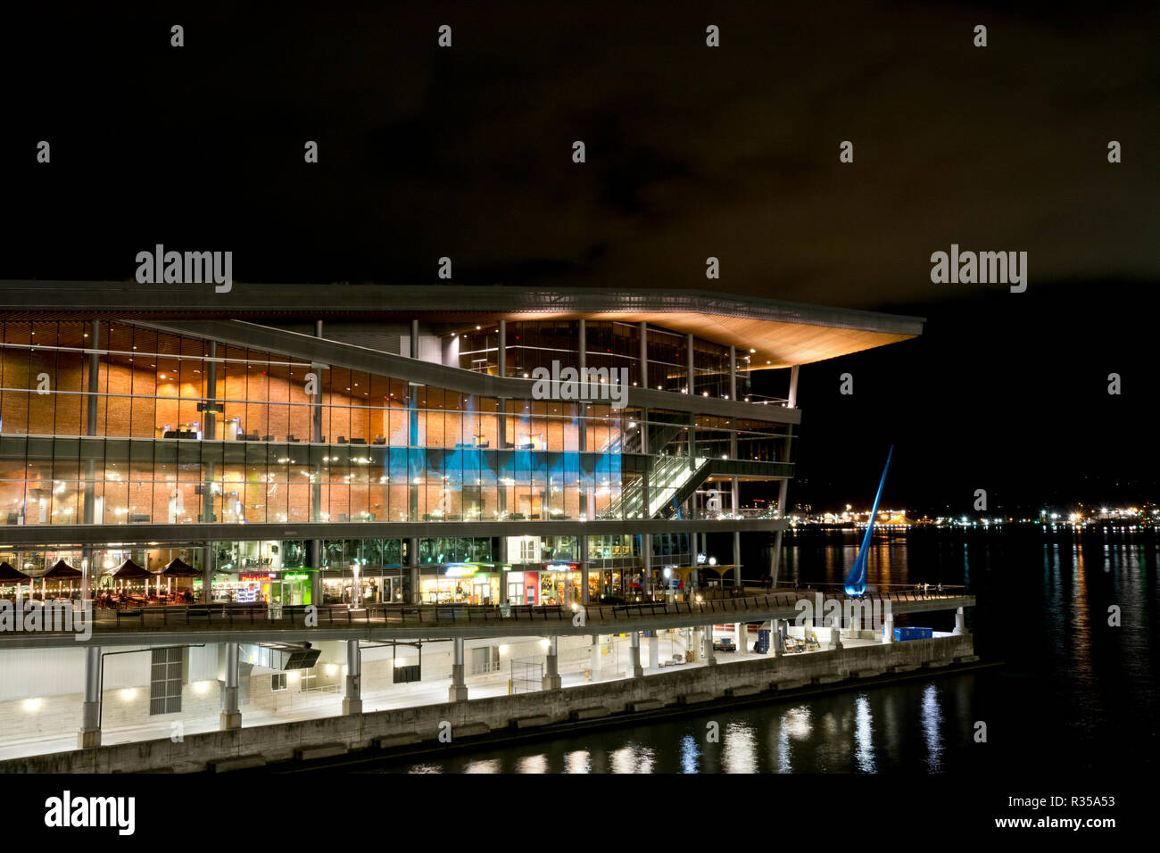Vancouver Convention Centre at night Stock Photo - Alamy
