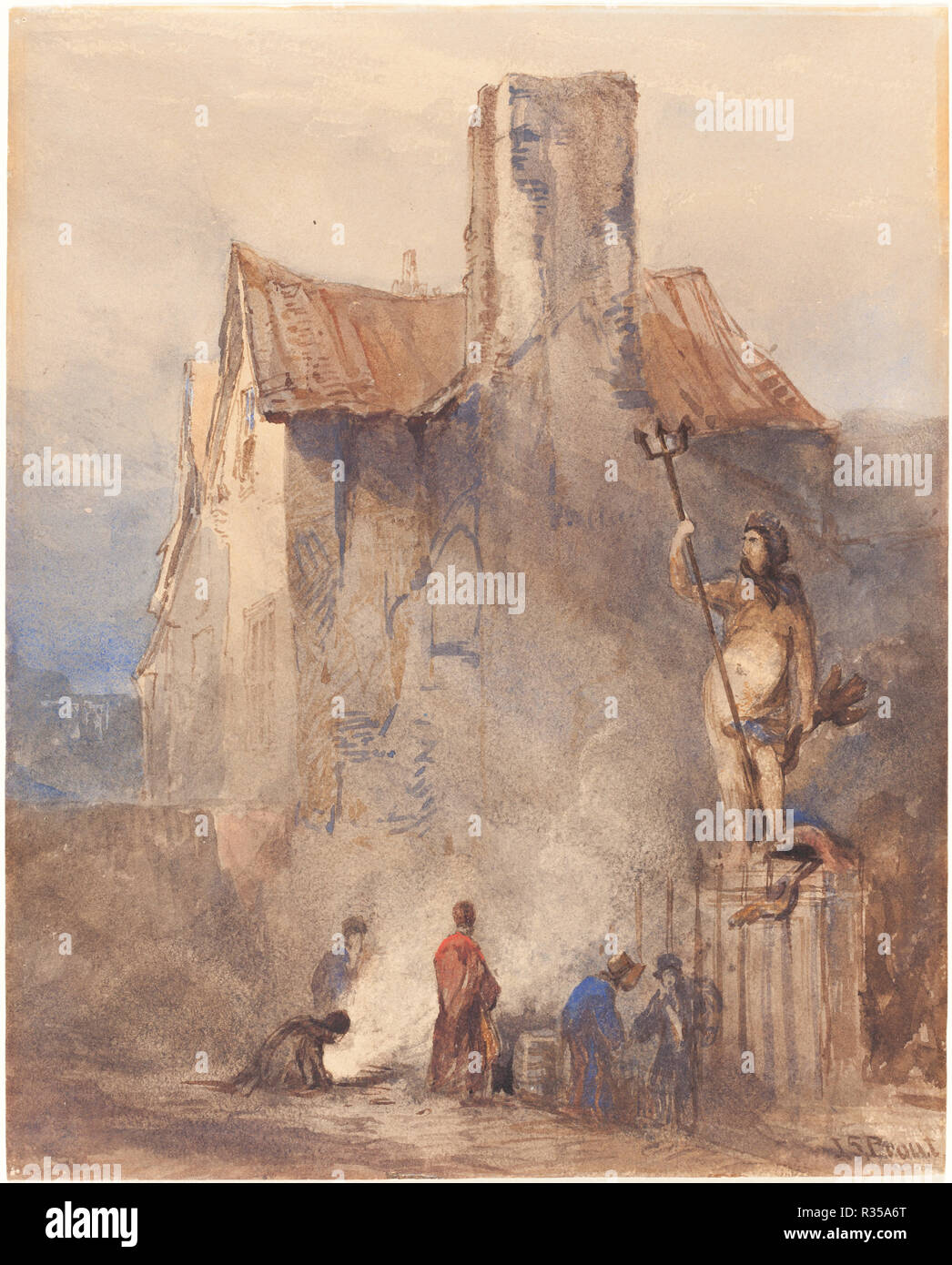 The Bristol Riots: The Burning in the Street. Dimensions: overall: 25 x ...