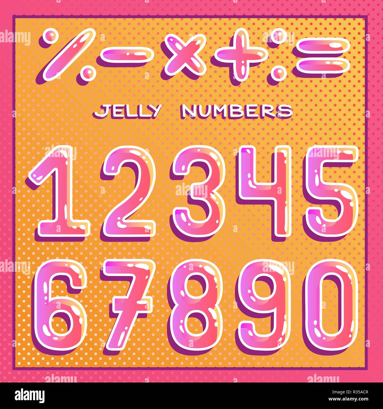 Numbers set. Honey numbers. Funny numbers. Vector clipart Stock Vector ...