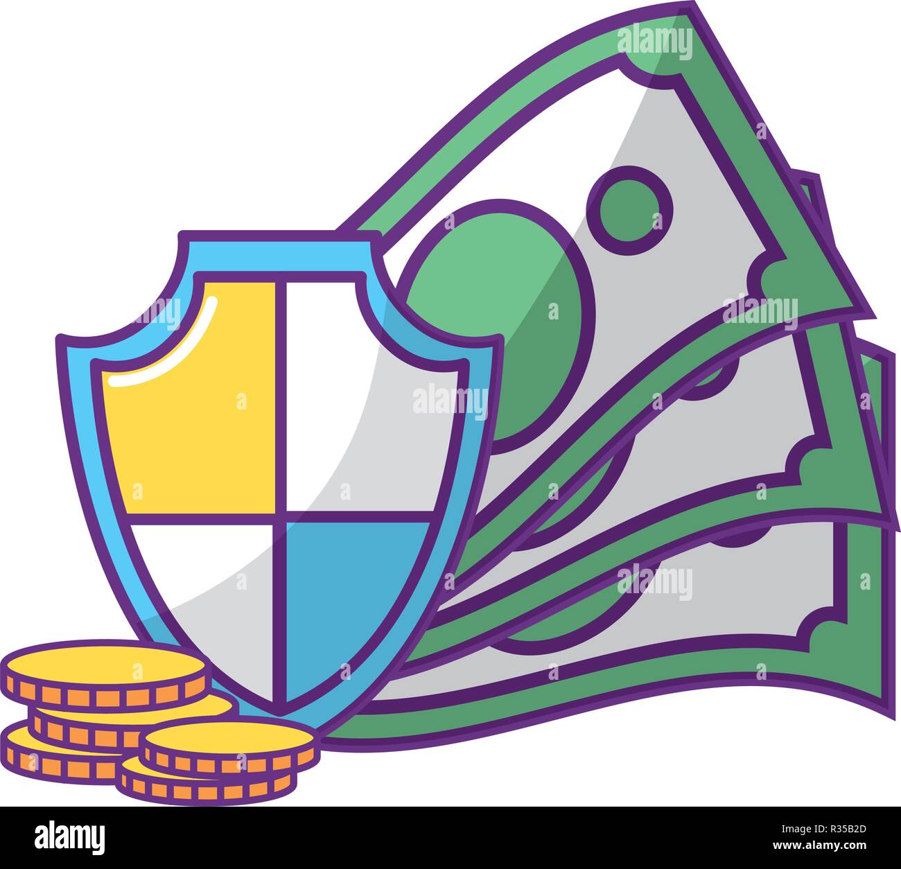 online stock exchange security cartoon vector illustration graphic ...