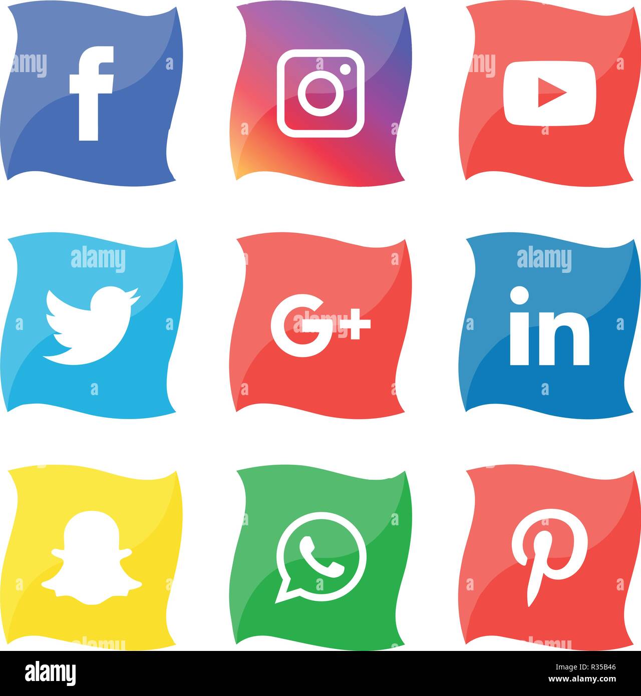 Social media icons set Logo Vector Illustrator, facebook, instagram ...