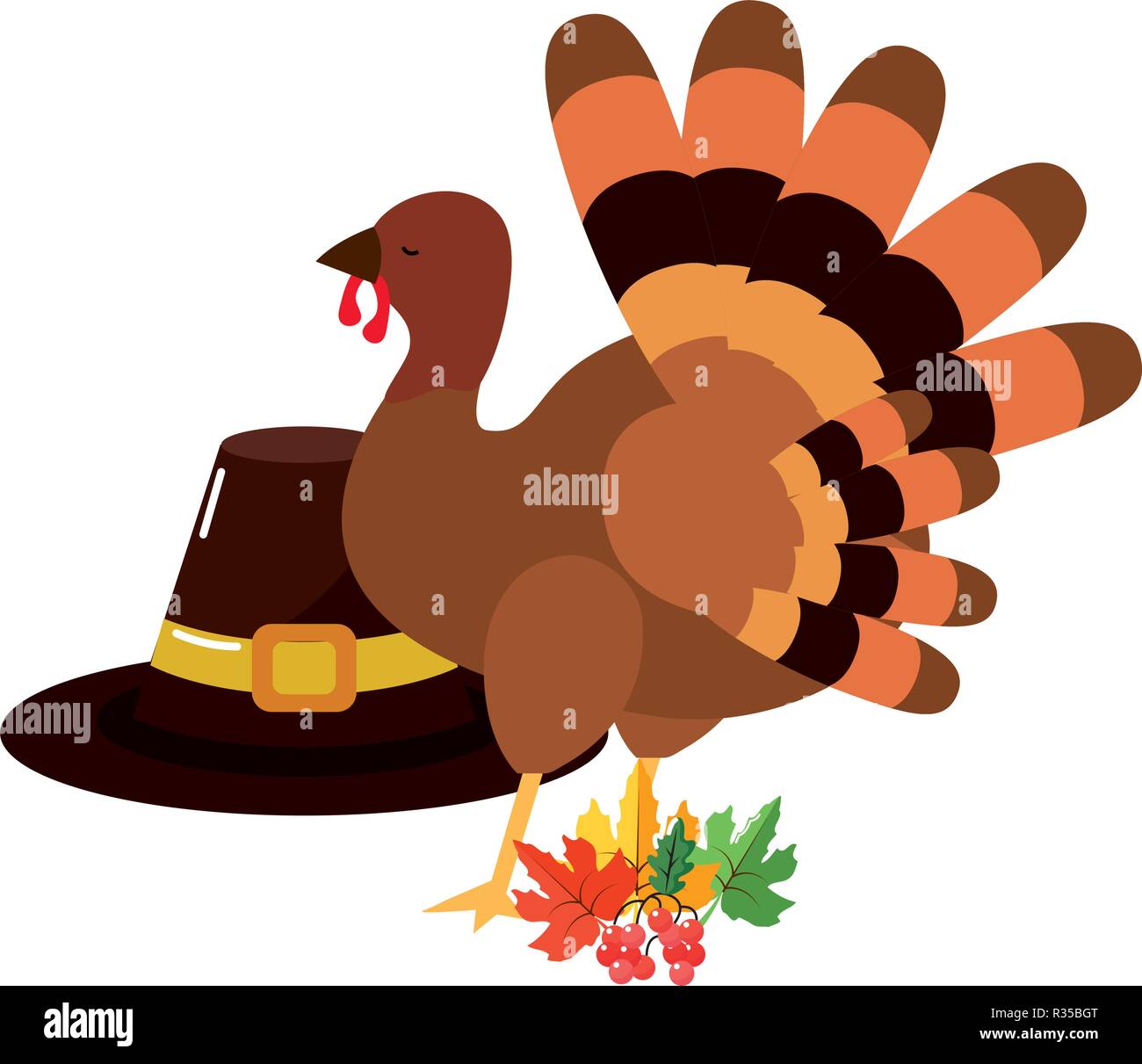 happy thanksgiving turkey cartoon vector illustration graphic design ...