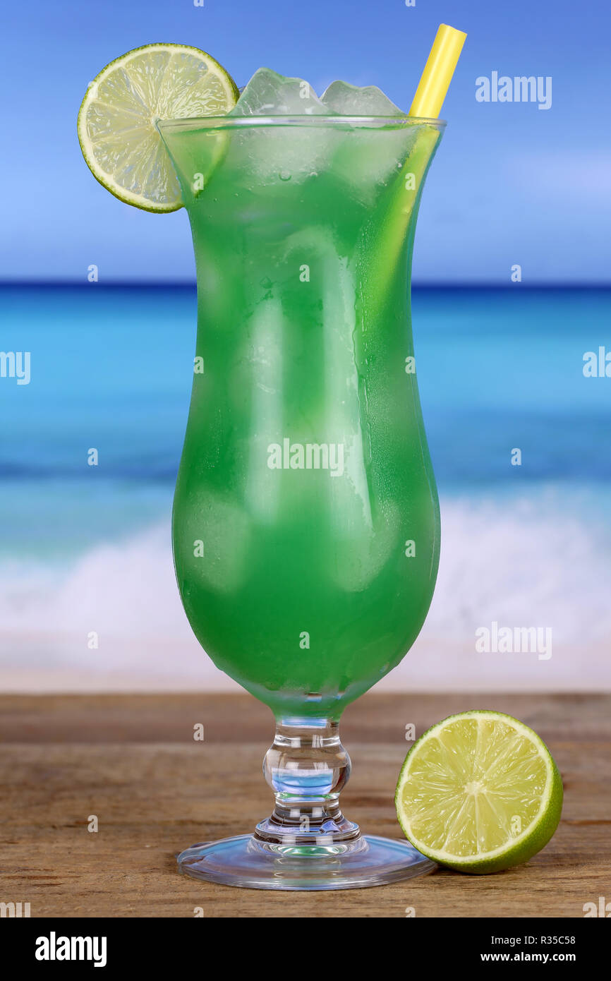 lemon fruits cocktail on the beach on vacation Stock Photo - Alamy