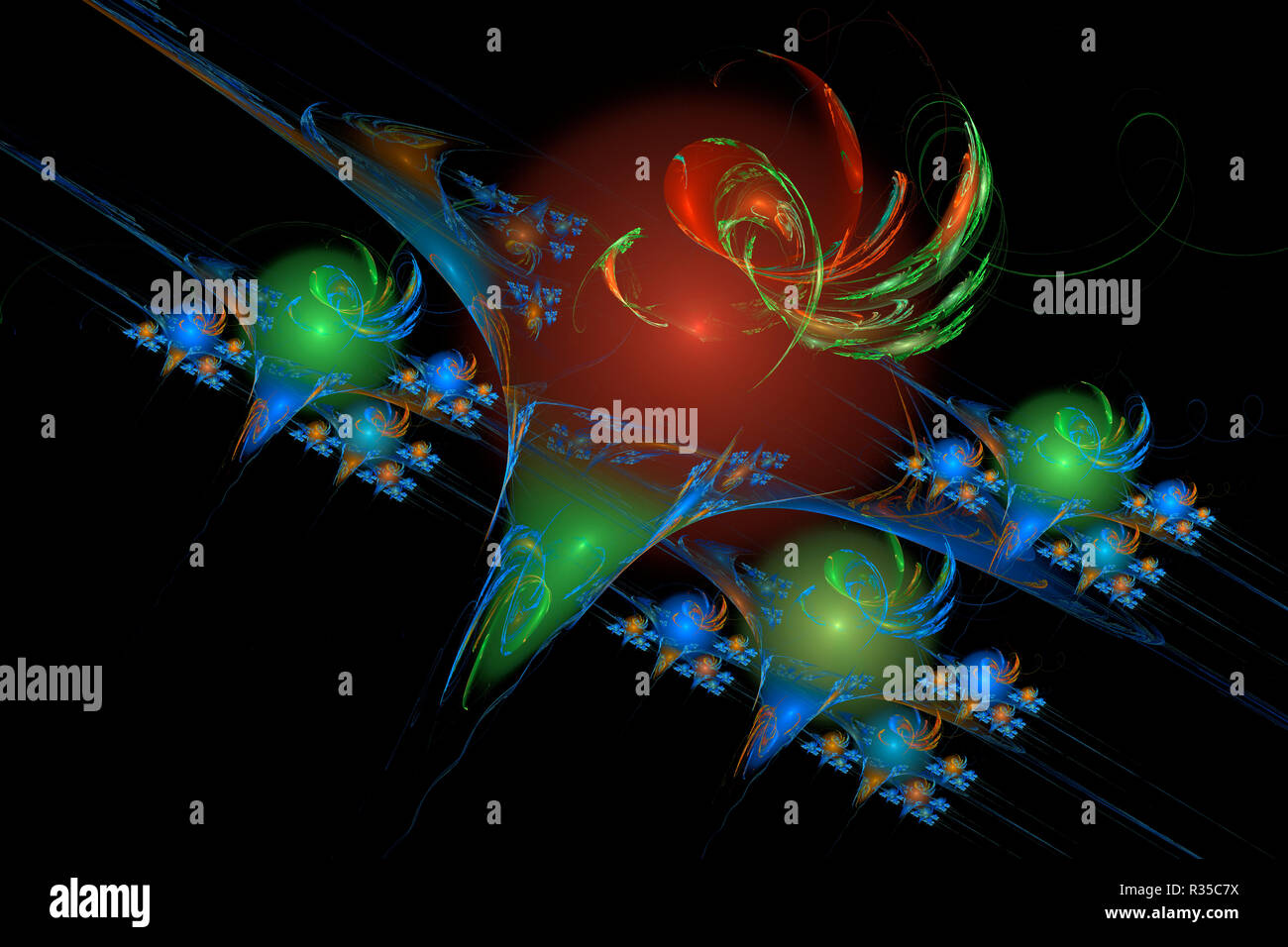 Red fractal move hi-res stock photography and images - Alamy
