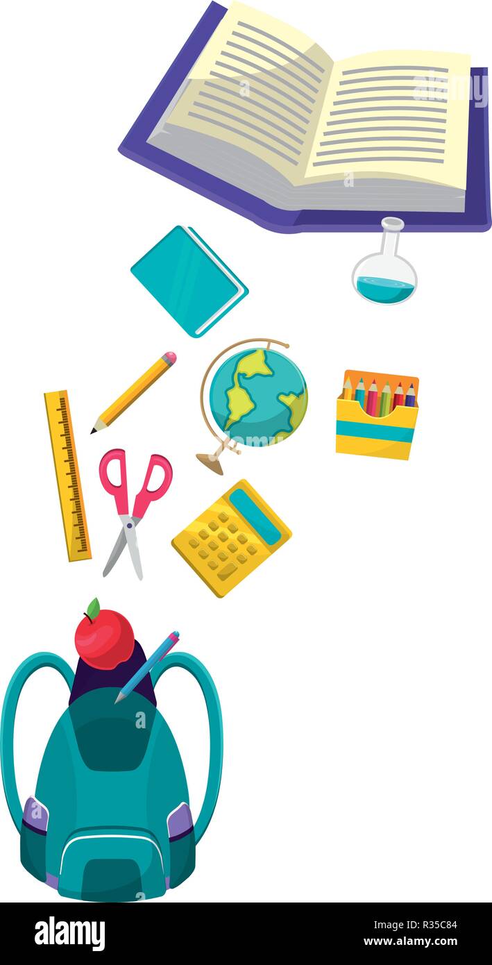 back to school tools vector illustration graphic design Stock Vector ...