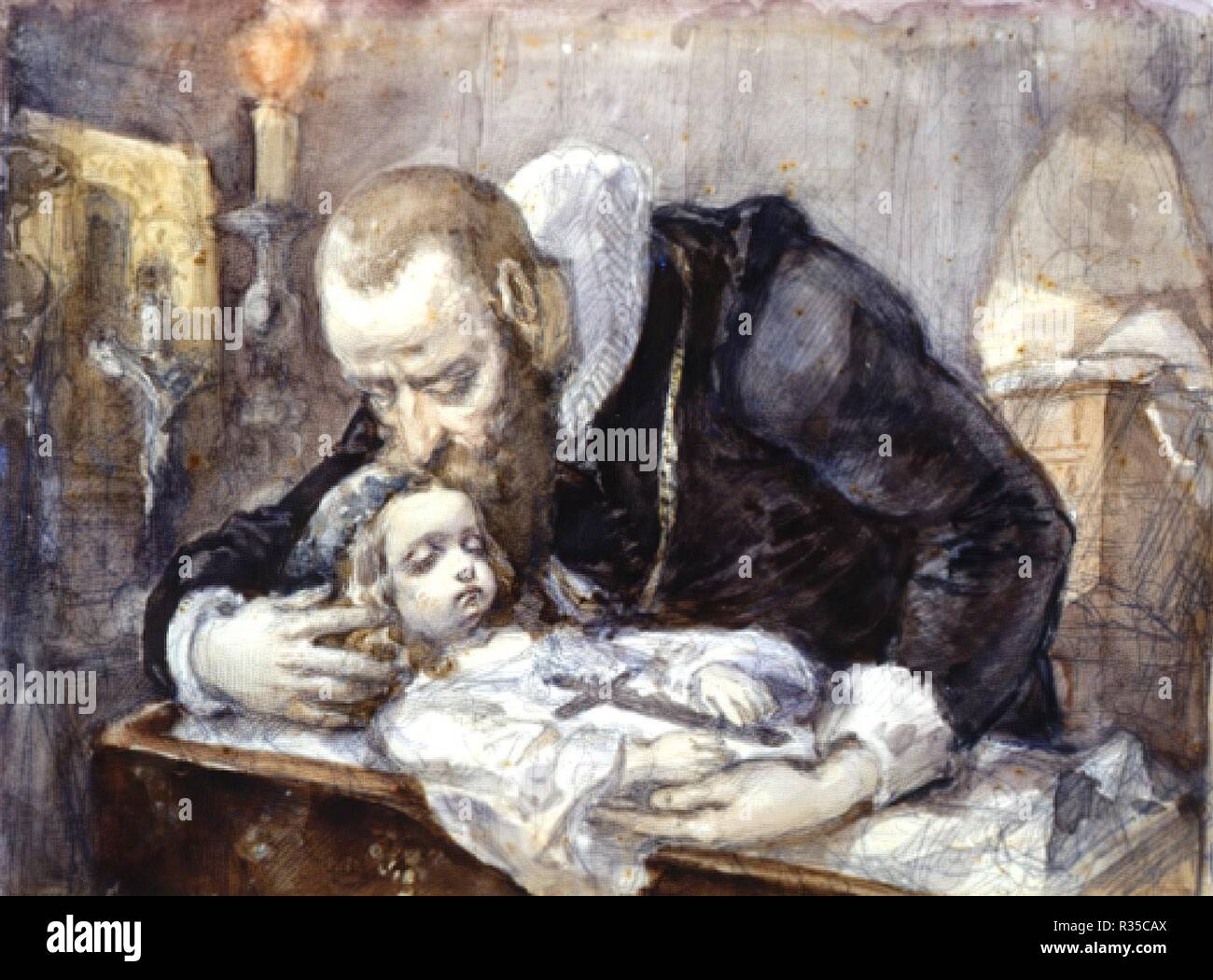 Jan Matejko (1838-1893) , Jan Kochanowski over the dead body of his ...