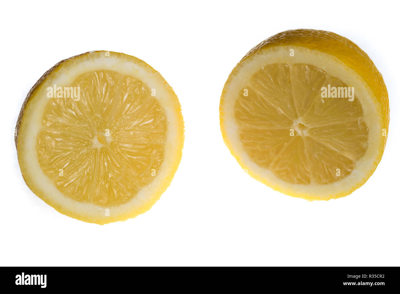two cut lemons Stock Photo - Alamy