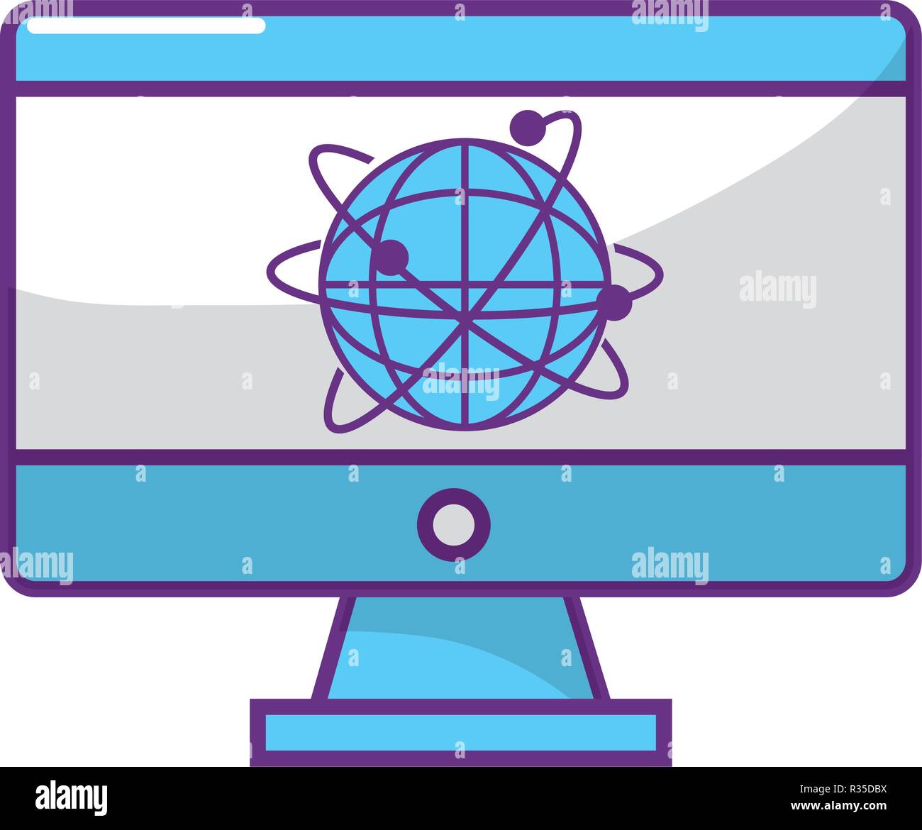 online stock exchange computer screen cartoon vector illustration ...