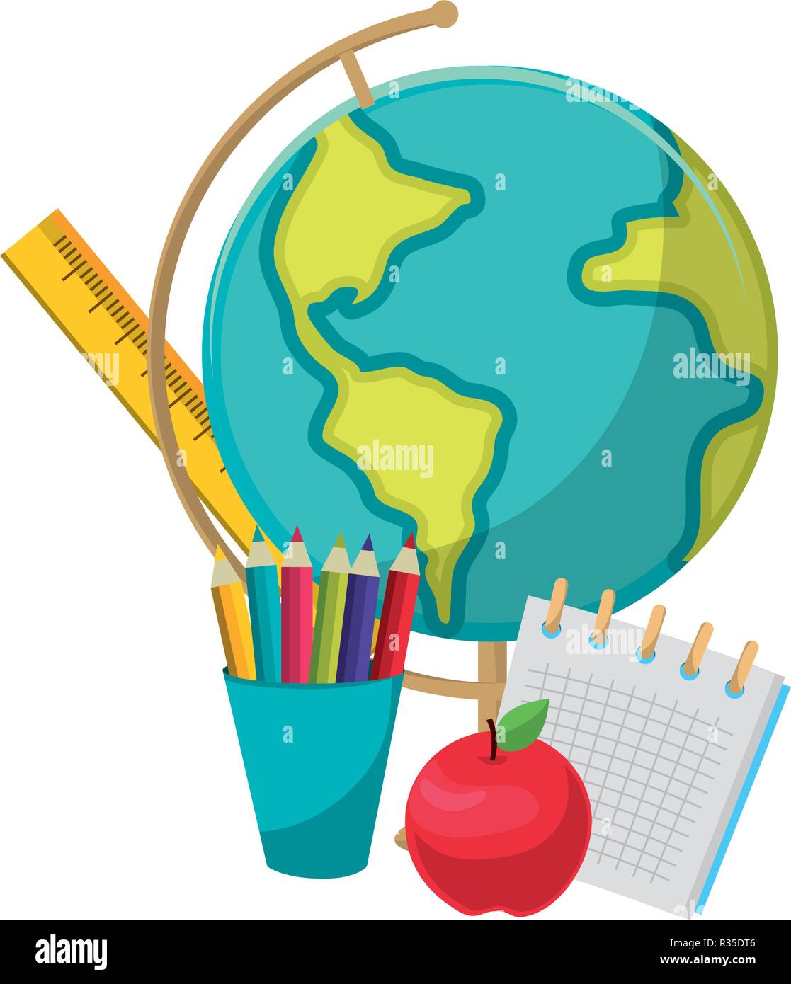 back to school tools vector illustration graphic design Stock Vector ...