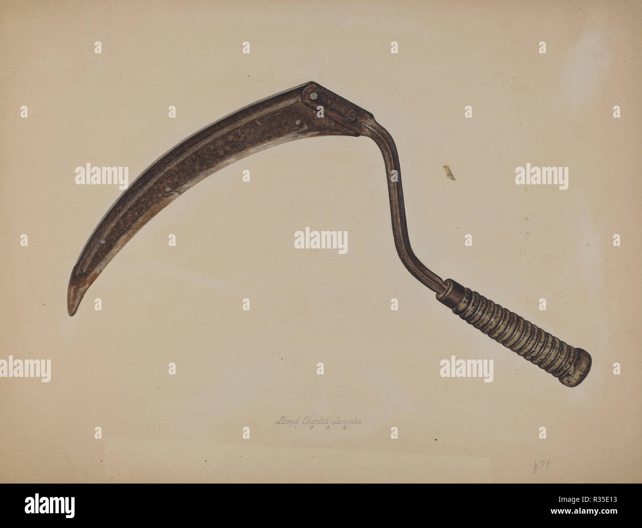 Hand Sickle. Dated: 1939. Dimensions: overall: 30.6 x 40.8 cm (12 1/16 ...