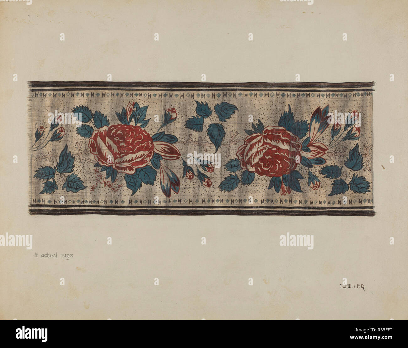 Chintz Border. Dated: c. 1937. Dimensions: overall: 22.9 x 29.2 cm (9 x ...