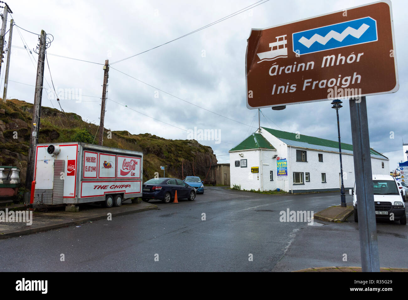 Burtonport harbour signage in County Donegal, Ireland Stock Photo - Alamy