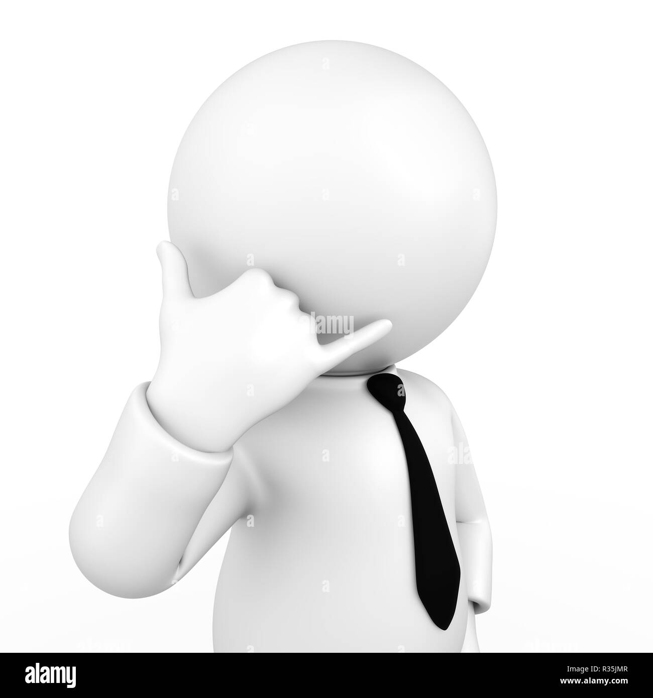 Call hand gesture communication Black and White Stock Photos & Images ...