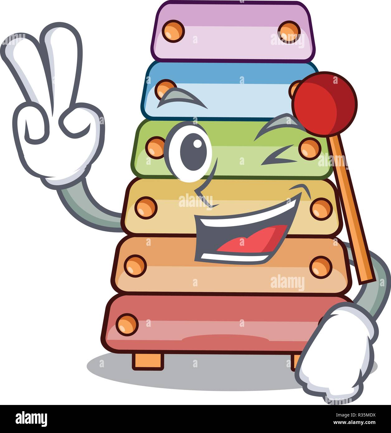 Two finger toy xylophone on cartoon childrens instrument Stock Vector ...