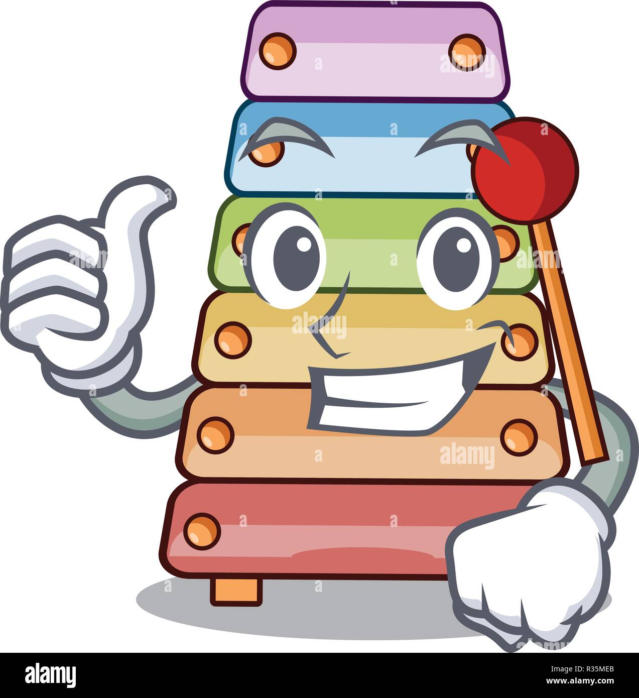 Thumbs up toy xylophone on cartoon childrens instrument Stock Vector ...
