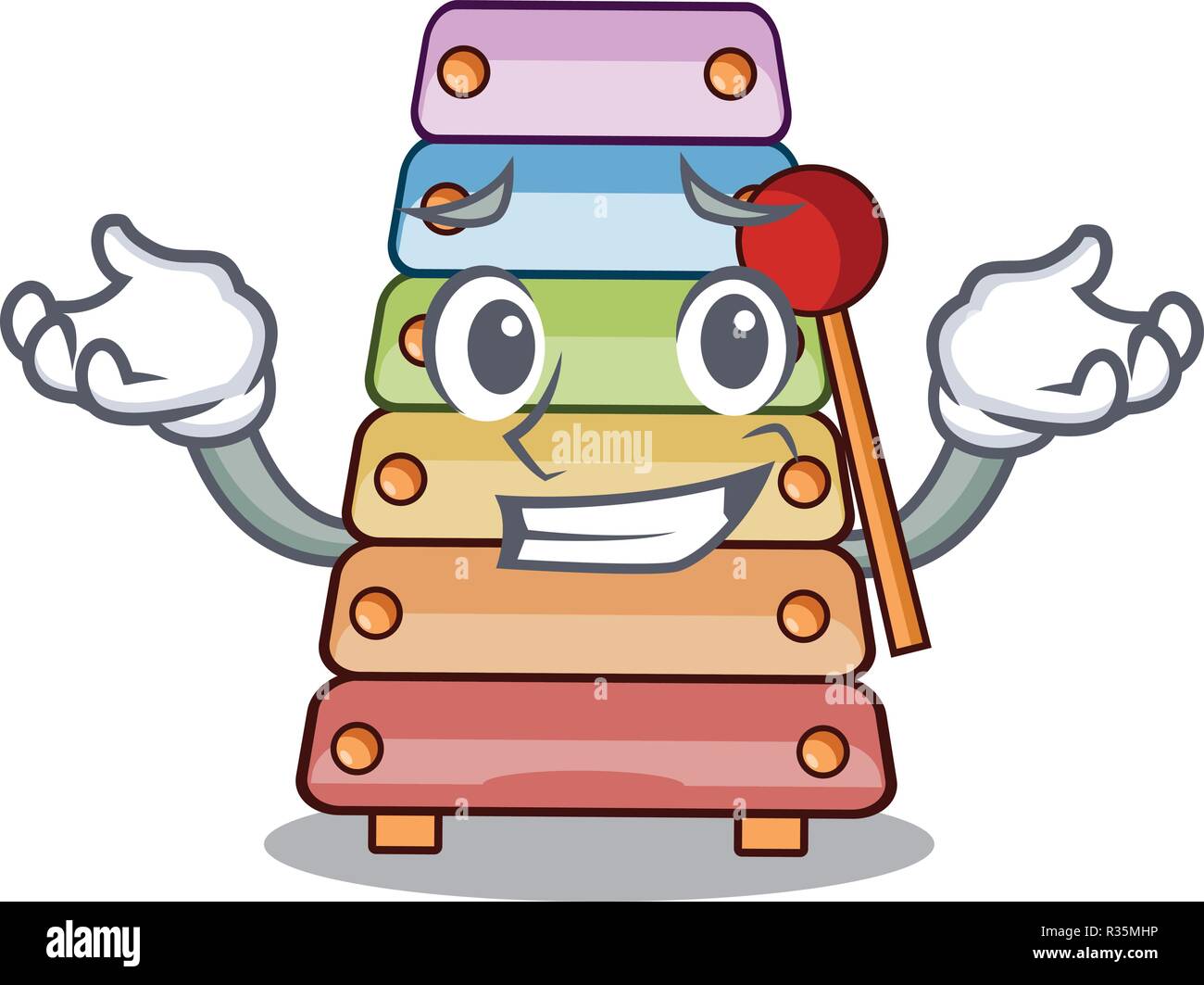 Grinning toy xylophone on cartoon childrens instrument Stock Vector ...